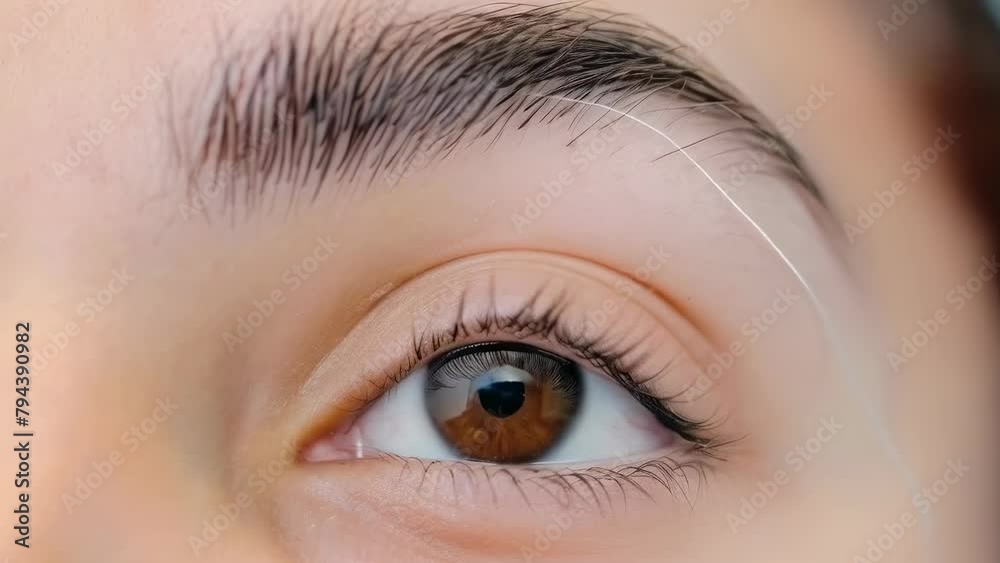 High definition image showing the eye receiving treatment, with ...