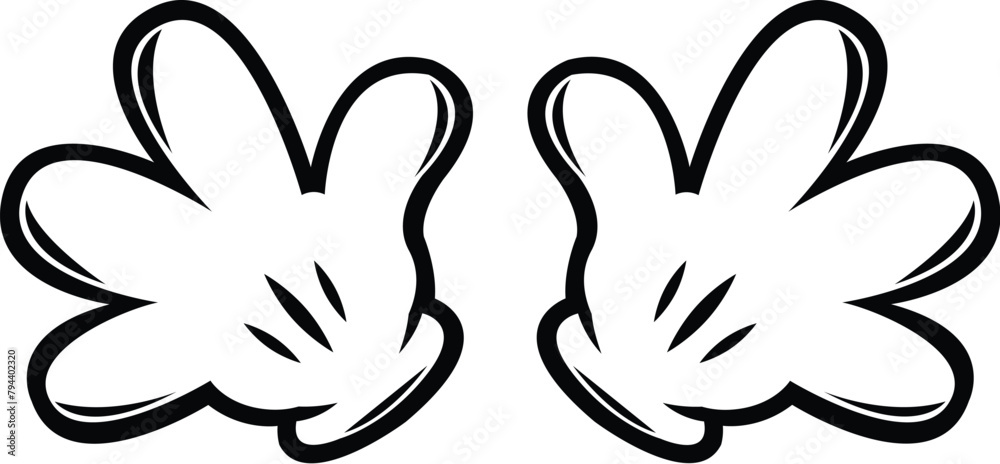 Mickey Mouse Hands, Mouse Hands Svg, Design, Clipart, Outline Instant ...