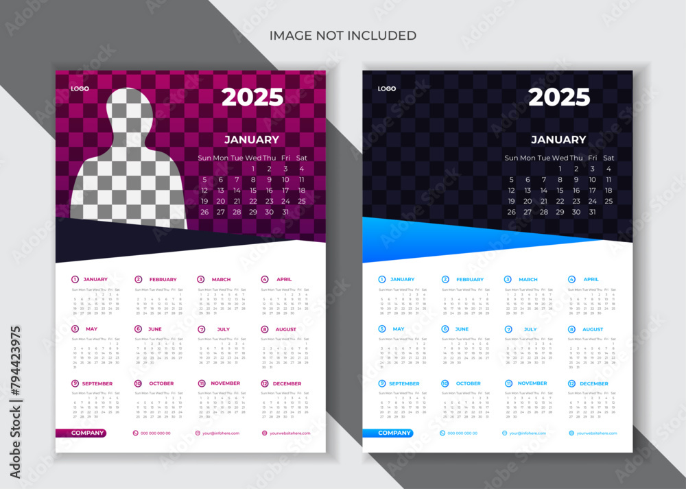 Medical Wall Calendar Design Template 2025 for your office and company ...