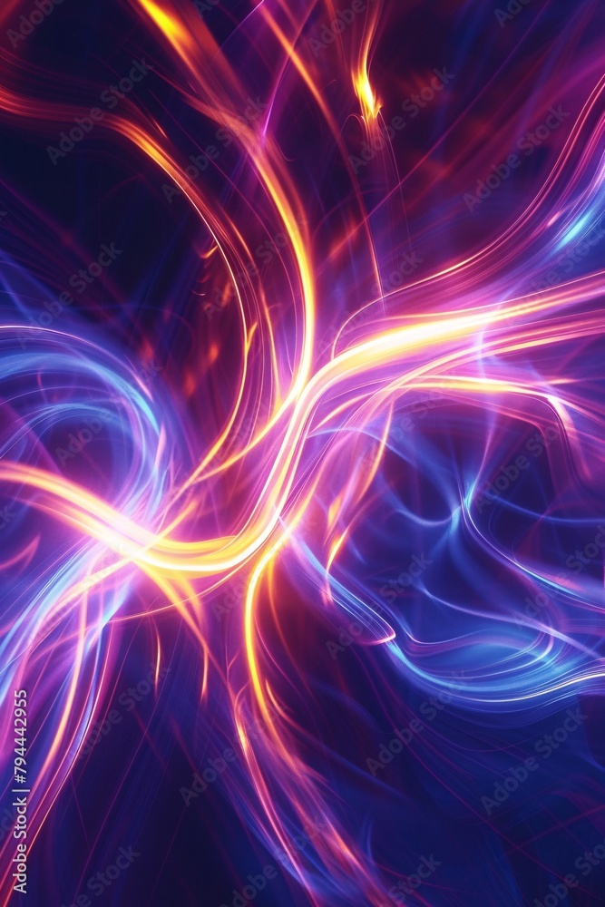 Dynamic abstract background with neon hues and swirling shapes ...