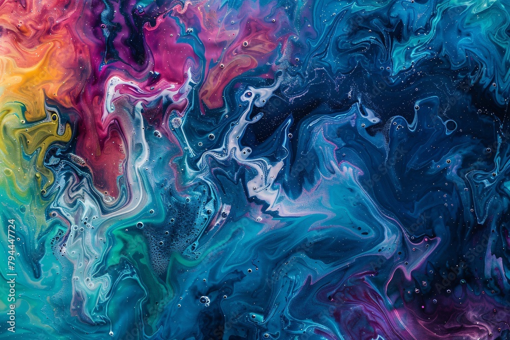Immerse yourself in the vibrant colors of abstract water art, where ...