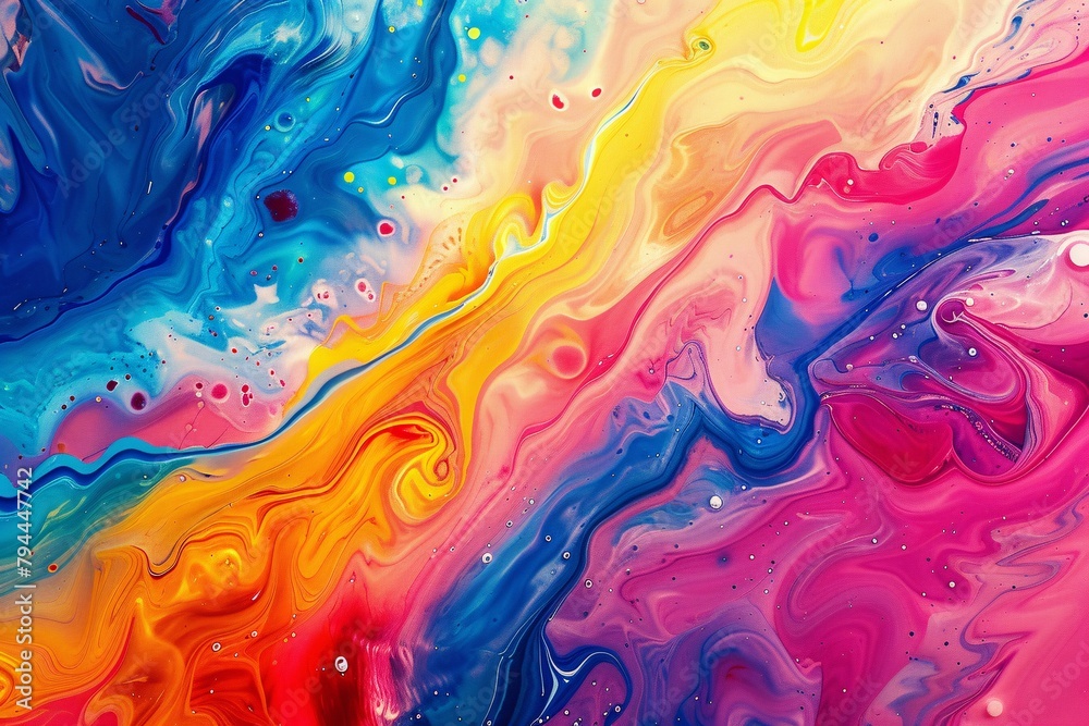 Immerse yourself in the vibrant colors of abstract water art, where ...