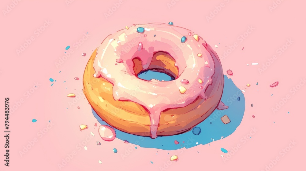 Learn how to create a delightful 2d illustration of a doughnut with ...