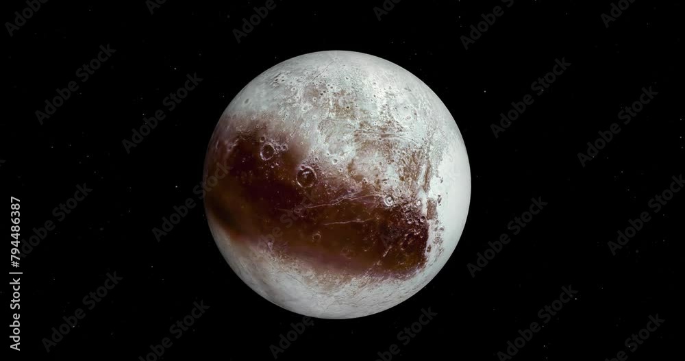 Vidéo Stock A 3D animation depicting the rotation of Pluto a dwarf ...