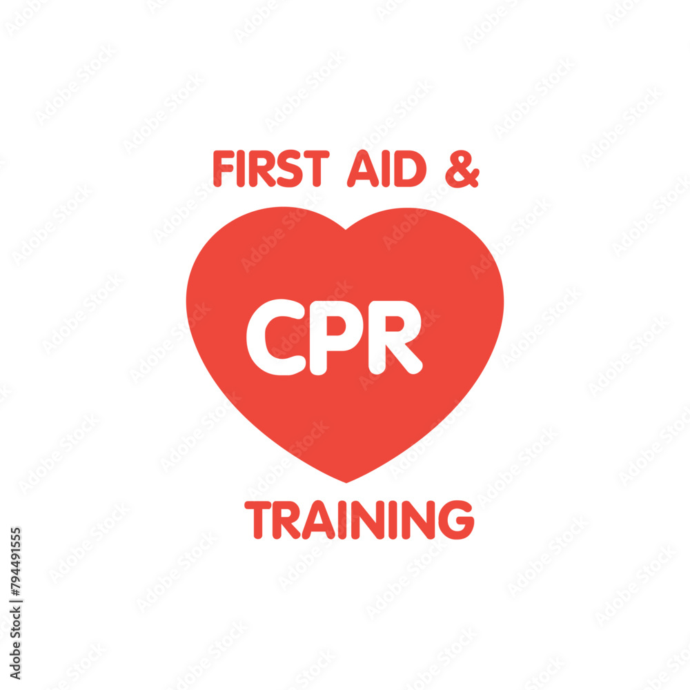 CPR logo. Medical resuscitation In an emergency. Vector clipart medical ...