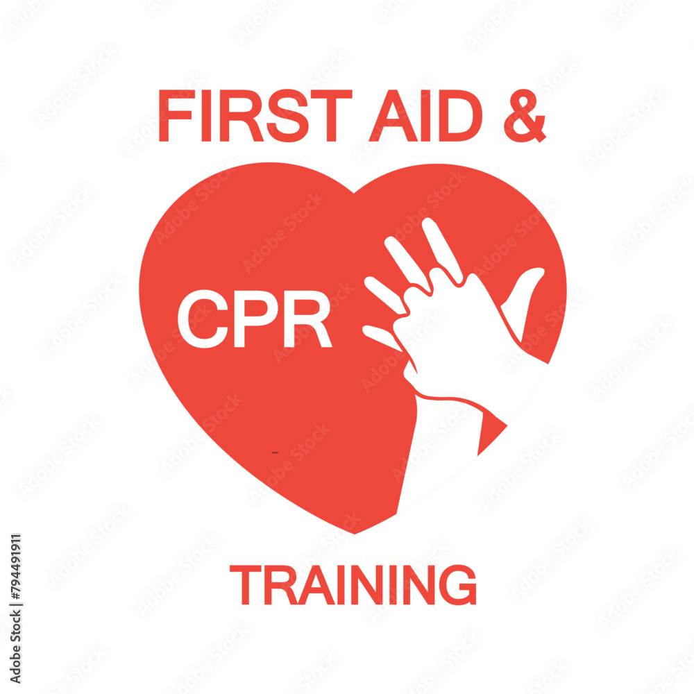 CPR logo. Medical resuscitation In an emergency. Vector clipart medical ...