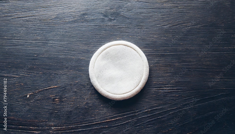 blank white round embroidered patch mockup top view 3d empty cloth ...