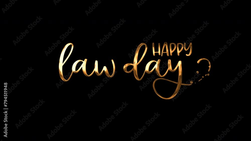 Animated happy law day text on transparent background great for adding ...