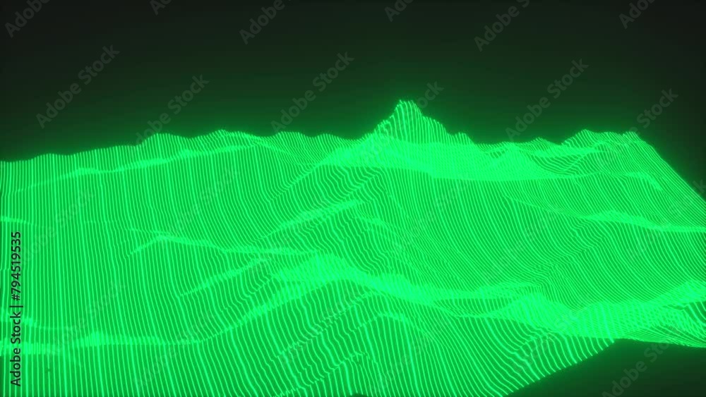 Background In The Form Of A Computer Hologram Of The Earth Surface In A