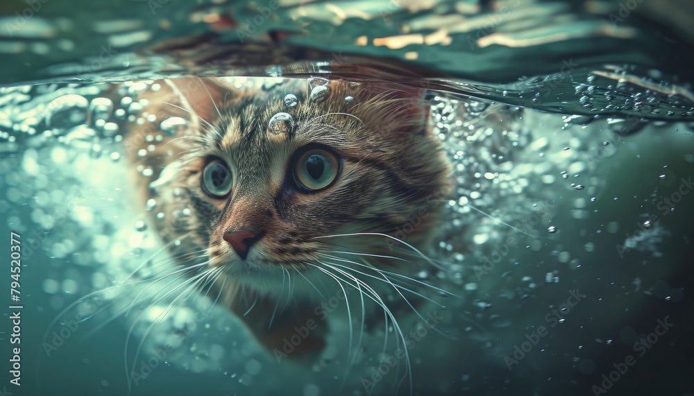 Cat diving, exploring underwater world 🐱🌊 Adventure beneath the waves # ...