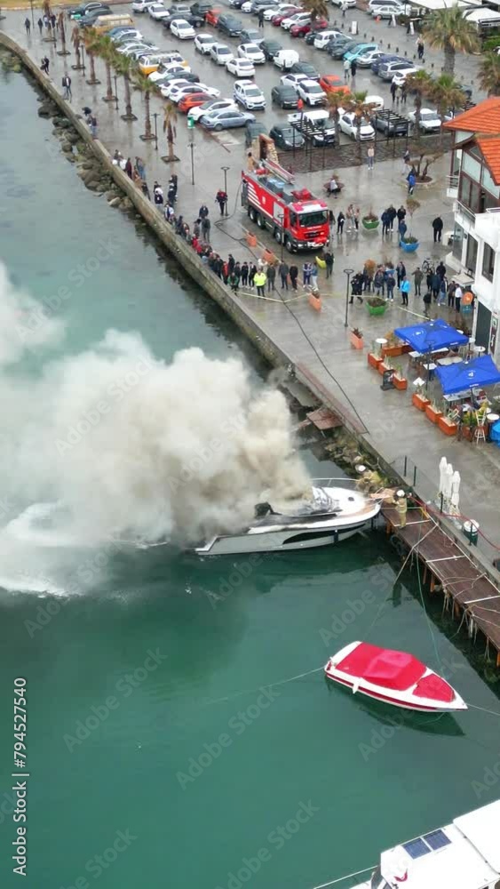 4k Firefighter using Chemical foam fire extinguisher to fighting with ...