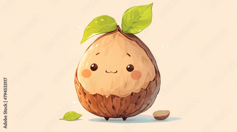 Meet our adorable walnut cartoon character flaunting an irresistibly ...