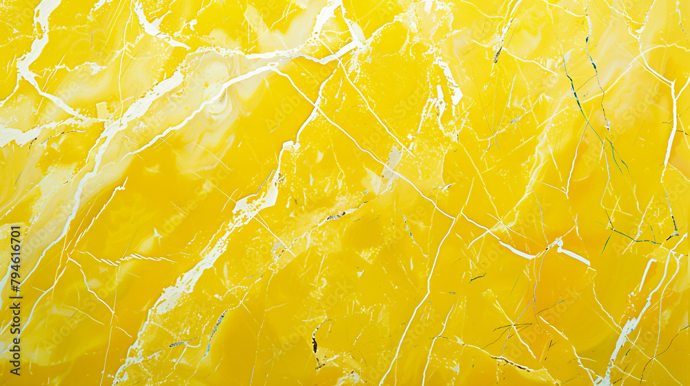 Vivid lemon yellow marble texture with bright yellow and white veins ...