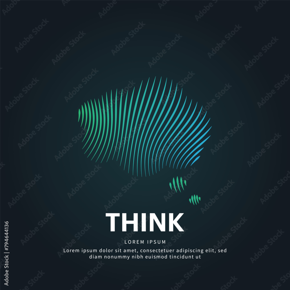 simple logo think bubble Illustration in a linear style. Abstract line ...