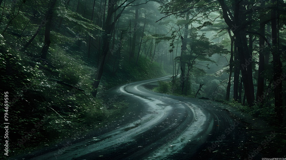 Foto de Eerily Realistic Trail In Woods Hd Desktop Wallpaper. a road ...