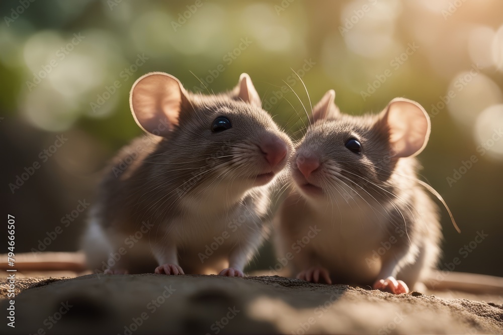 'hidingher mouse little muzzle rat animal white background pest rodent ...