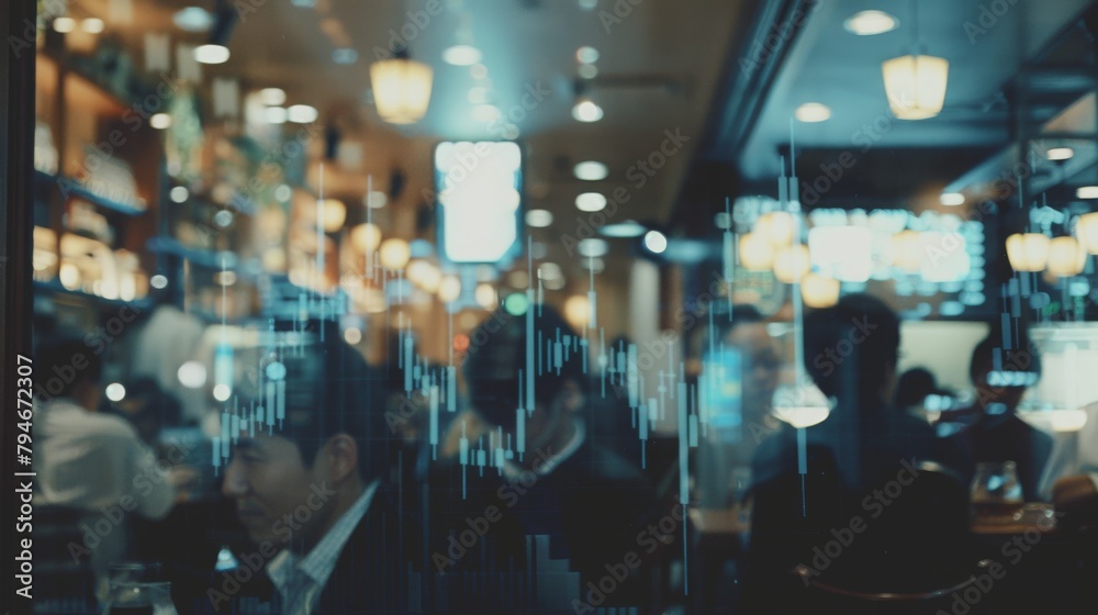 Data analyzing overlay background with digital screen on glowing color ...