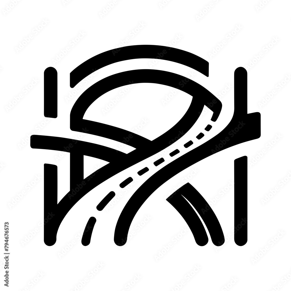 "Flyover Icon" Represents The Intersection Of Highway Engineering And ...