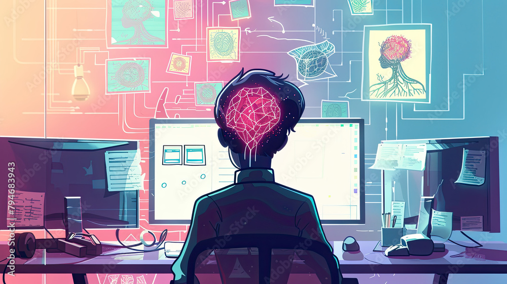 Show How A Person Works On A Computer Generates Ideas Does Analysis Using Neural Networks