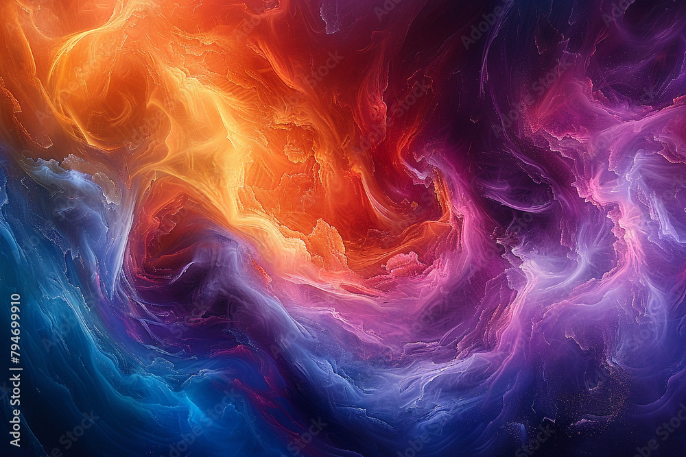 Chaotic swirls of color erupting from a digital abyss, spiraling ...