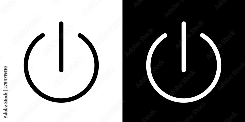 System Toggle Icon Set. Electronic Power Switch and Device Operation ...
