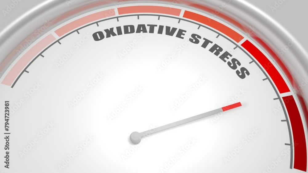 Oxidative stress value measuring device with arrow and scale. Free ...