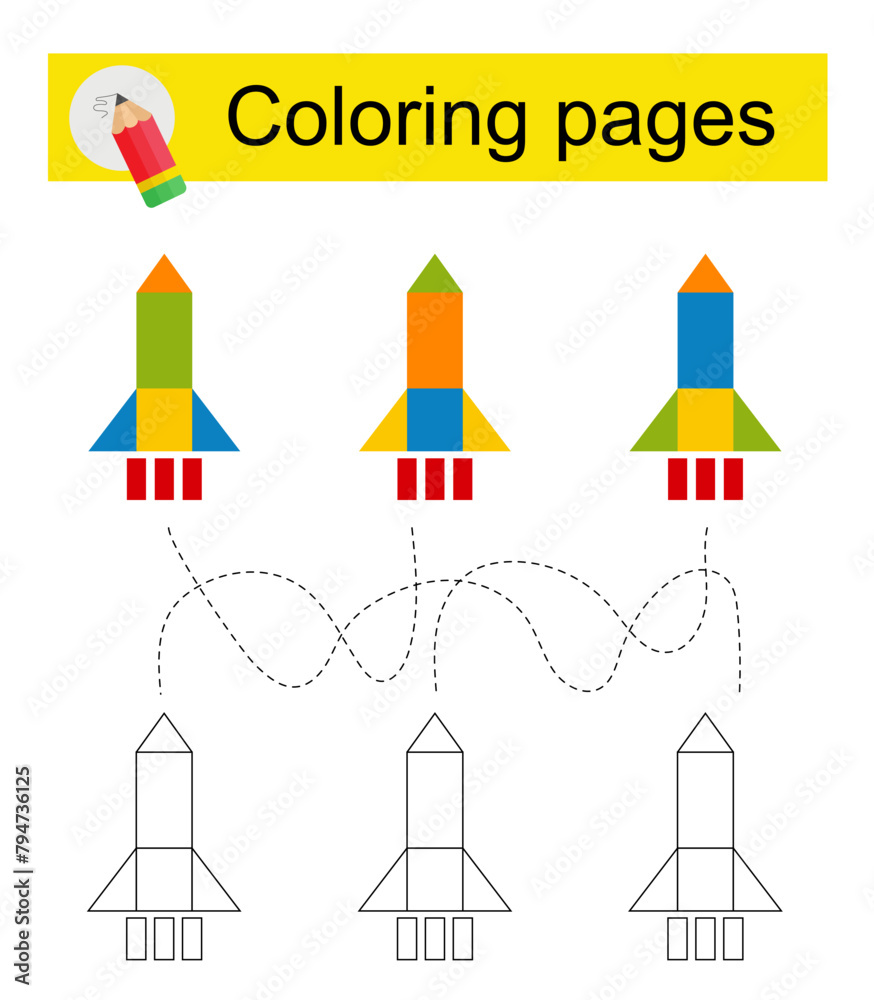Educational game for kids. Go through the maze and color a cartoon ...