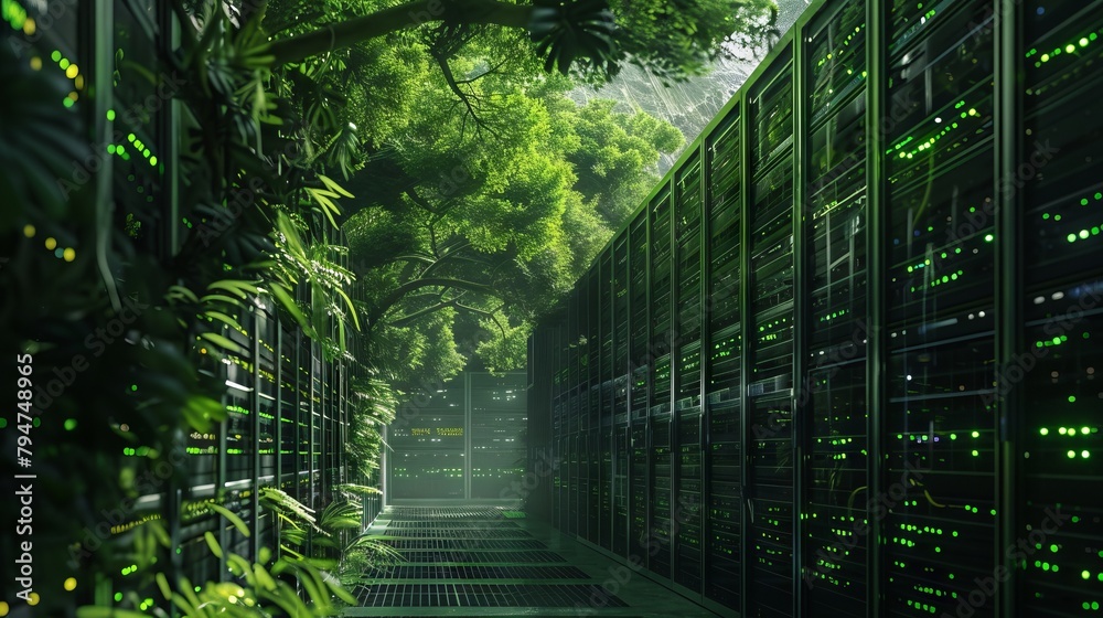 Eco Server Room Setup: Data Center Server Racks Stock Illustration ...