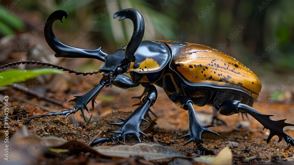 Hercules Beetle Showcasing Its Impressive Strength and Resilience in ...