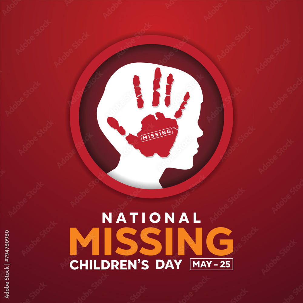 National Missing Childrens Day. Children and hand. Great for cards ...