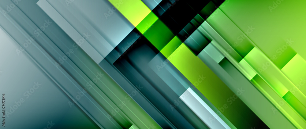 A geometric pattern in shades of green and gray, inspired by ...