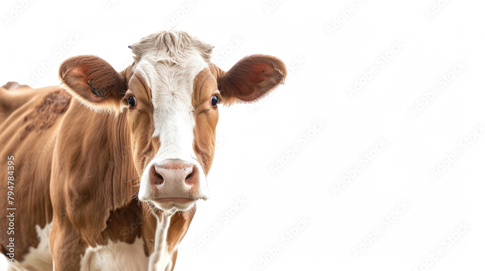 Happy and smiling healthy Cow Cattle standing with silky hair facing ...