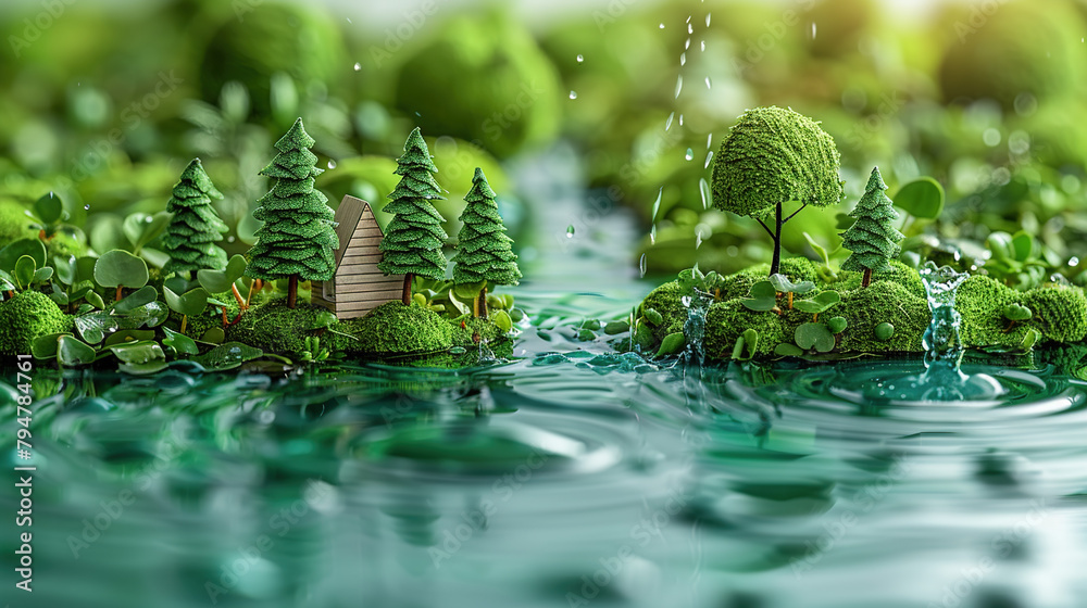 Water Conservation: Design a visual representation of water ...