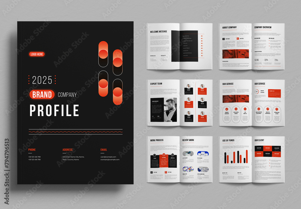 Brand Company Profile Layout Stock Template | Adobe Stock