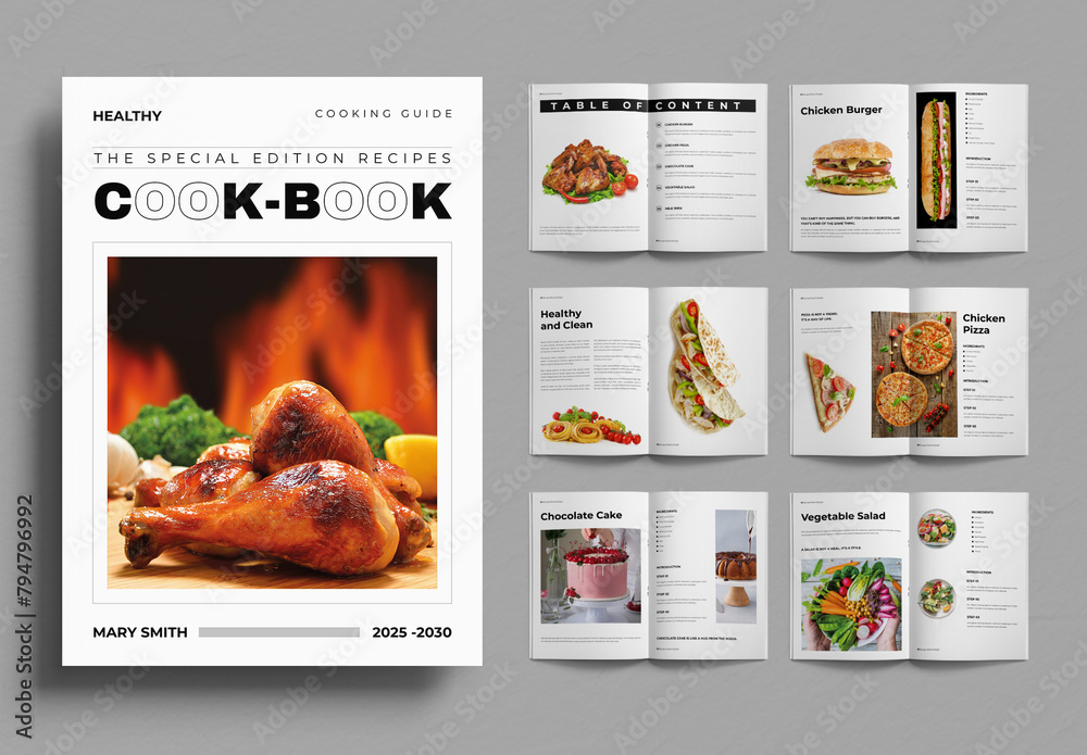 Cook Book Template Layout Stock Template | Adobe Stock