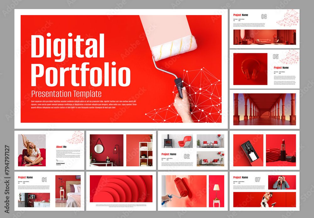 Creative Digital Portfolio Presentation Stock Template | Adobe Stock