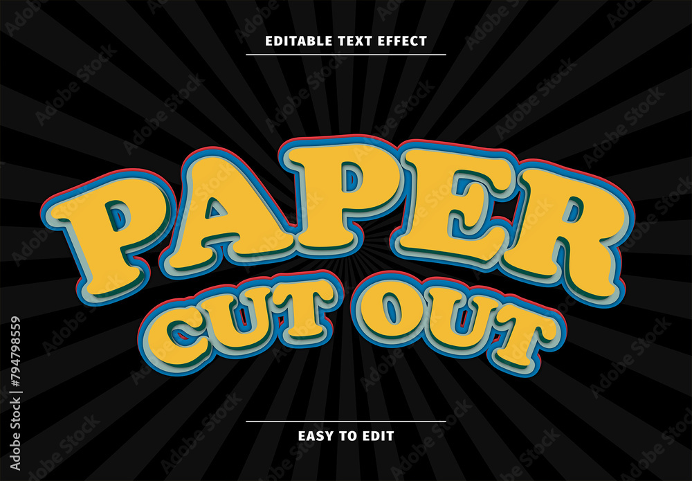 Paper Cut Out Retro Text Effect Stock Template | Adobe Stock