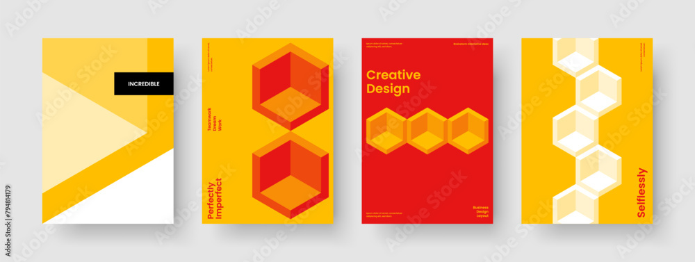 Geometric Book Cover Template. Creative Brochure Layout. Abstract ...