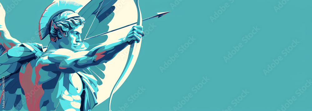 Eros the Ancient Greek god of love and sex banner with Copy space. His ...