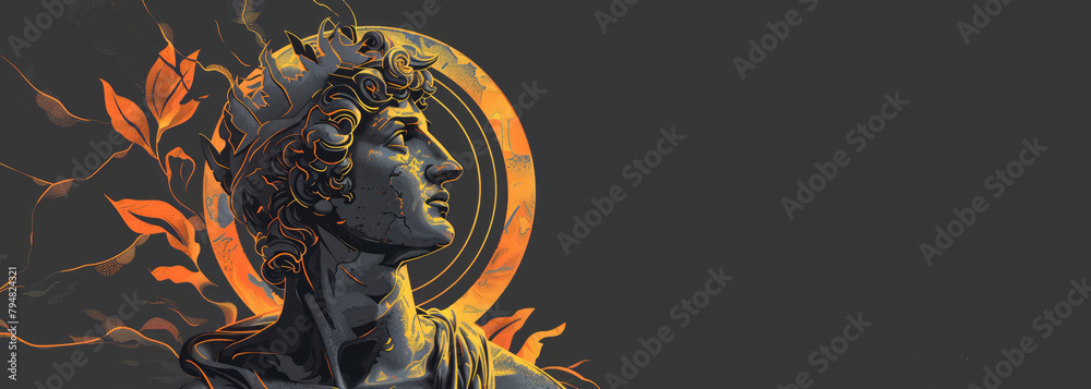 Helios Helius ancient Greek religion and mythology banner with Copy ...