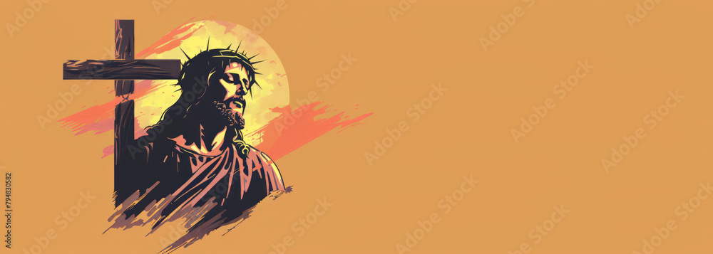 Jesus Christ banner with Copy space, Jesus of Nazareth a first century ...