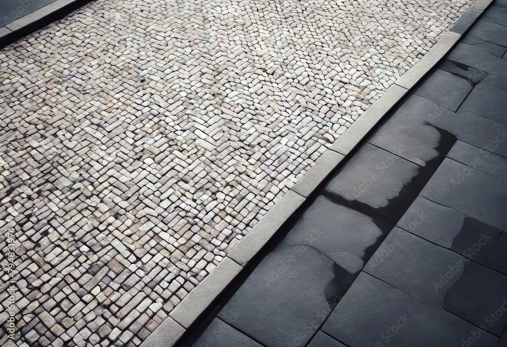'view paving permeable aerial detail exterior Sidewalk Top View Paver ...