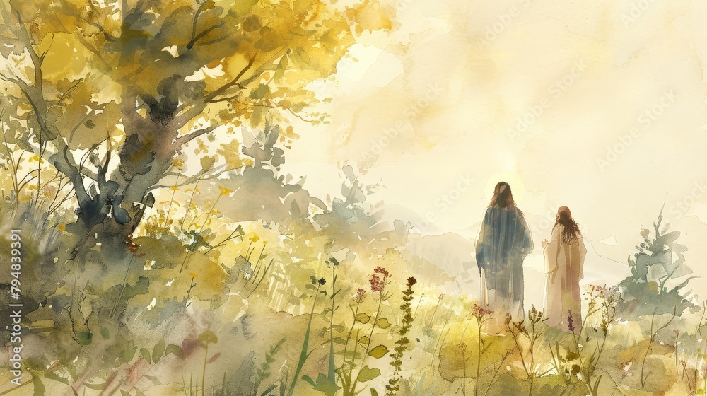 Jesus appearing to Mary Magdalene after His resurrection, illustrated ...