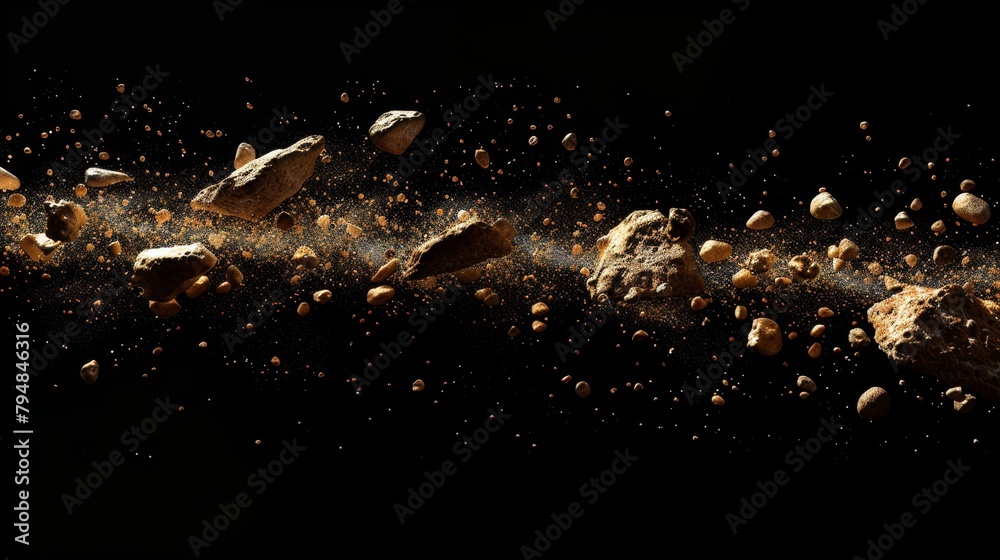 Solar System: An artistic 3D rendering of the asteroid belt between ...