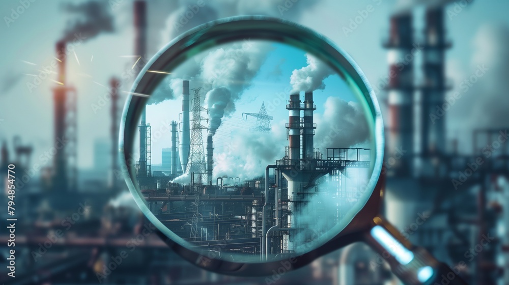 An image depicting the concept of CO2 emissions and carbon footprint ...