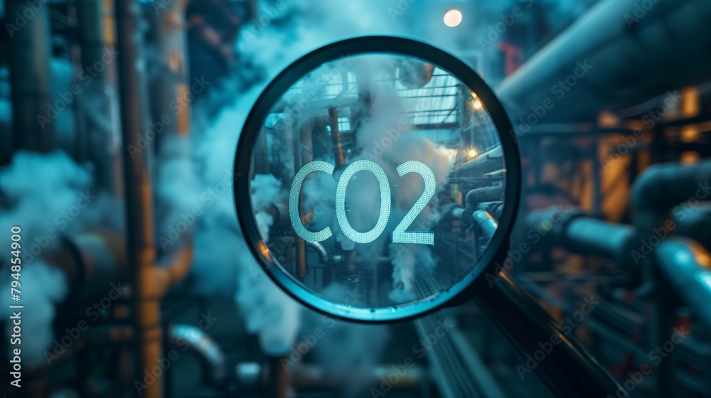 An image depicting the concept of CO2 emissions and carbon footprint ...