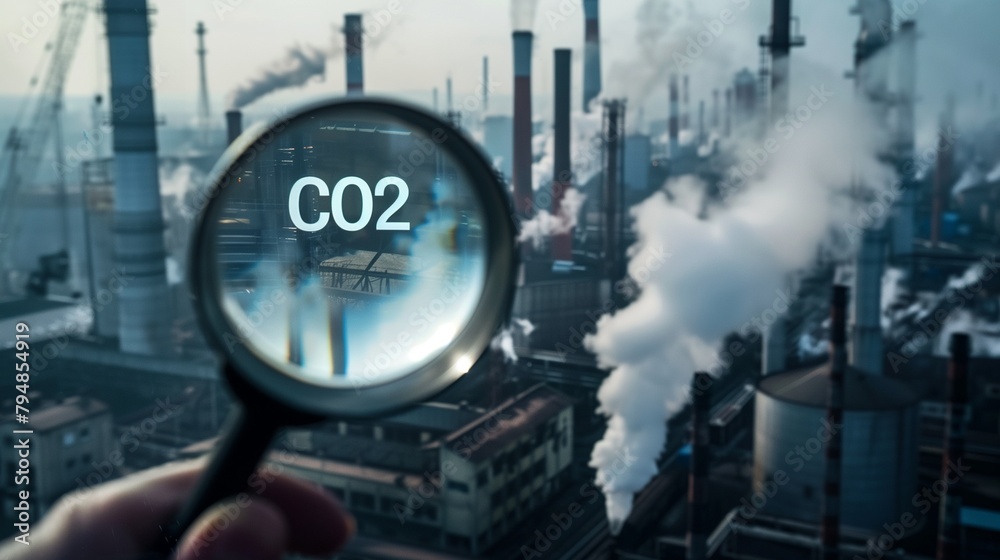 An image depicting the concept of CO2 emissions and carbon footprint ...