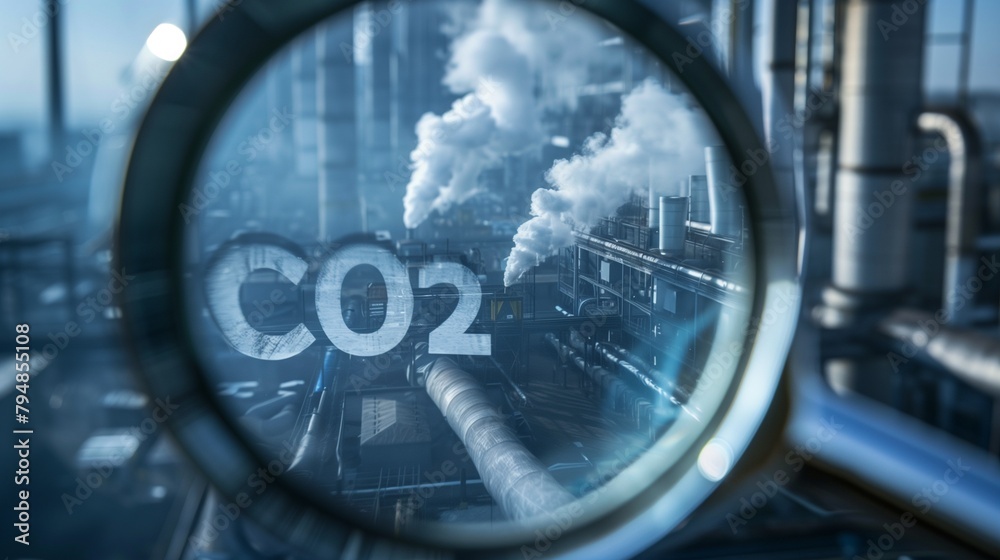 An image depicting the concept of CO2 emissions and carbon footprint ...