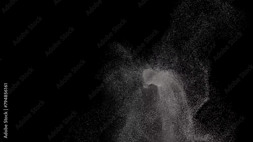 Vidéo Stock Shiny white dust flies from above. Can be used as a ...