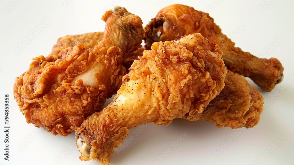 Appetizing Southern fried chicken, crispy outer layer with a golden hue ...